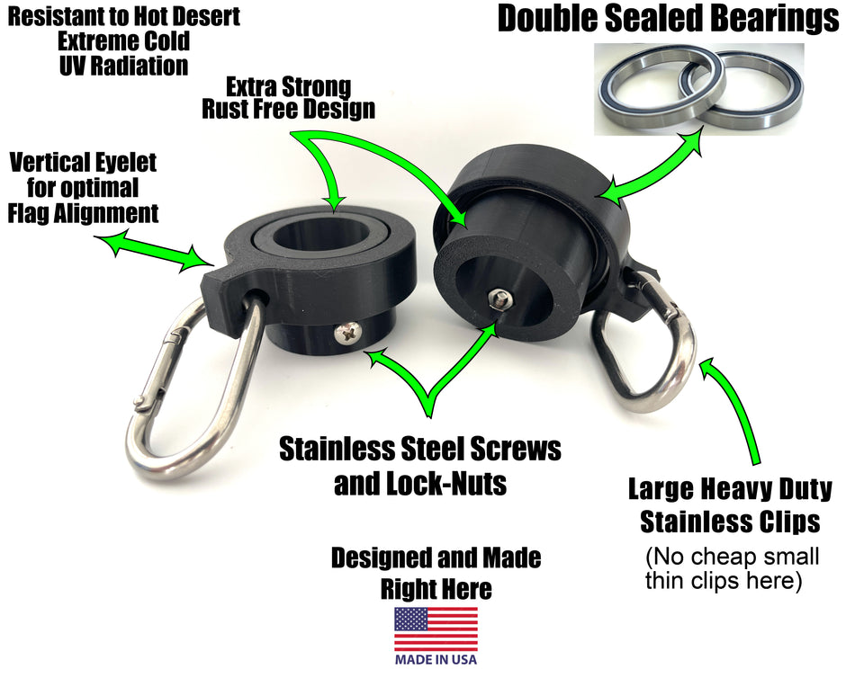 Ultimate Flag Flagpole Rotating Swivel with Industrial Sealed Bearings ...